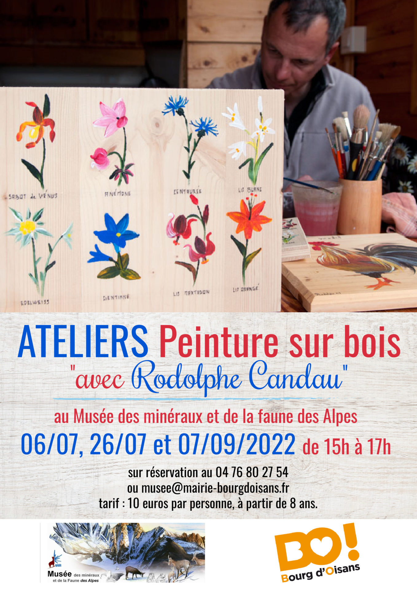 atelier peinture sur bois avec Rodolphe Candau - Mairie de Bourg d’Oisans